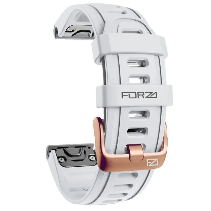 FORZA Elite 20mm EasyFit Watch Strap for Garmin – Rose Gold Buckle